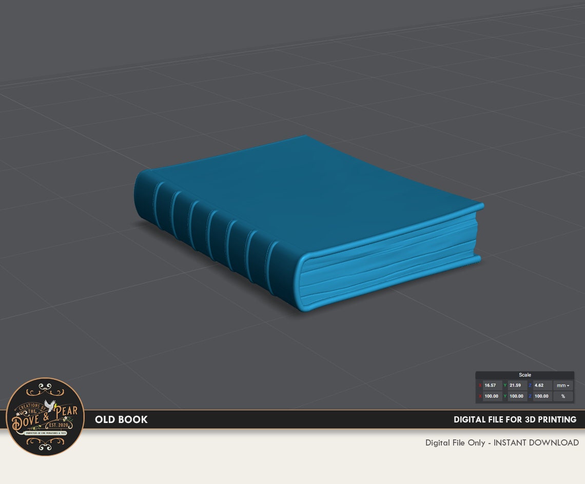1:12 Old Book Dollhouse Miniature 3D STL PRINT File Instant - Etsy
