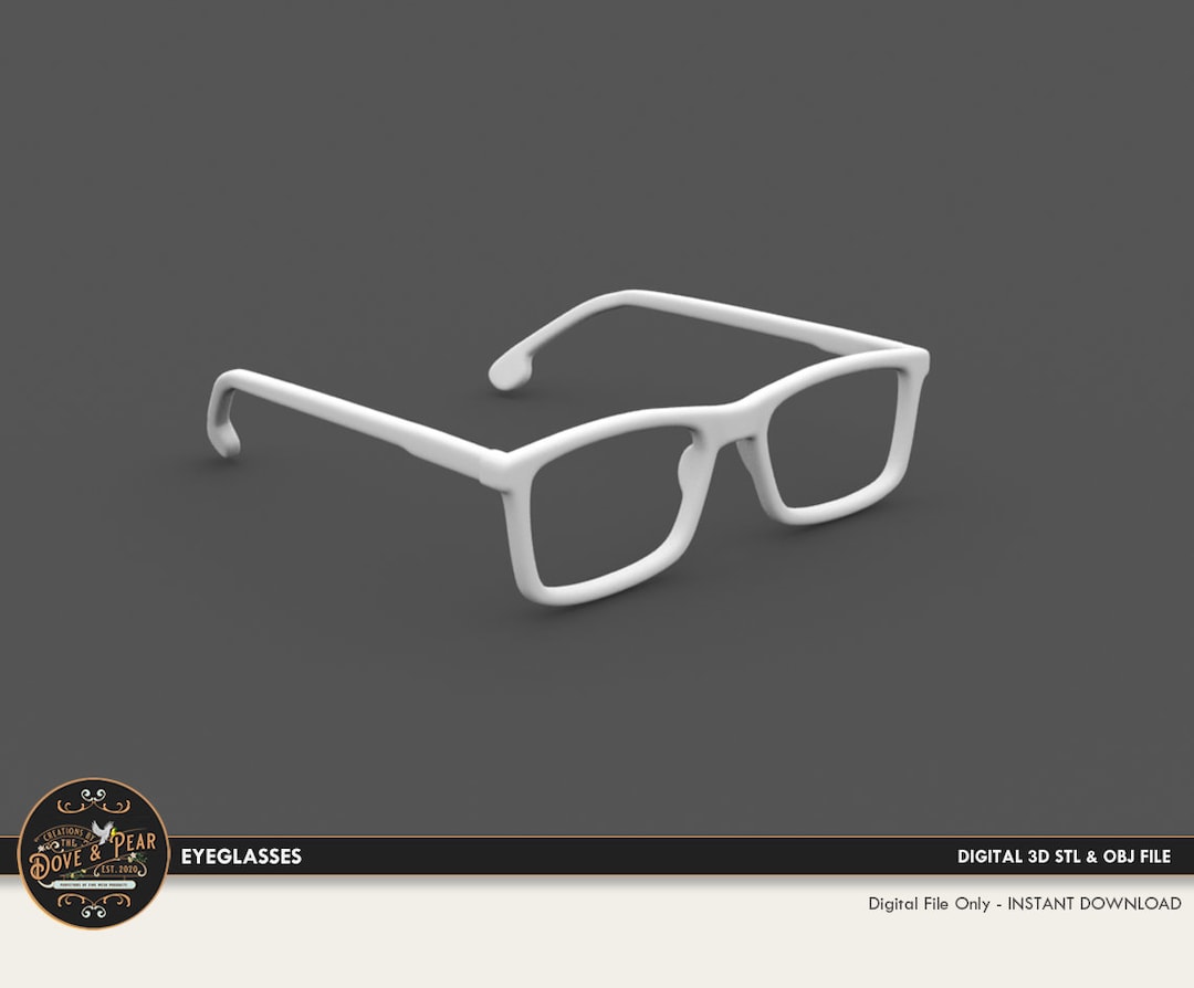 1:12 Eyeglasses Dollhouse Miniature 3D STL PRINT File - Etsy