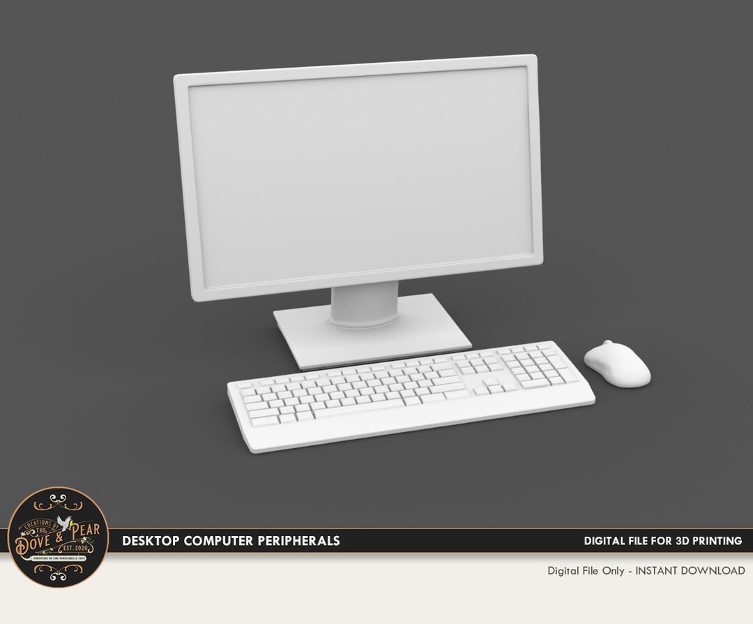 1:12 Desktop Computer Peripherals Dollhouse Miniature 3D STL PRINT File ...