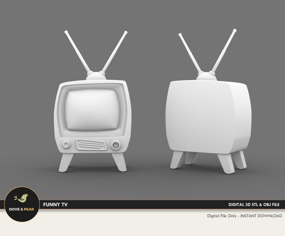 1:12 Funny TV Television Retro Dollhouse Miniature 3D STL PRINT File ...