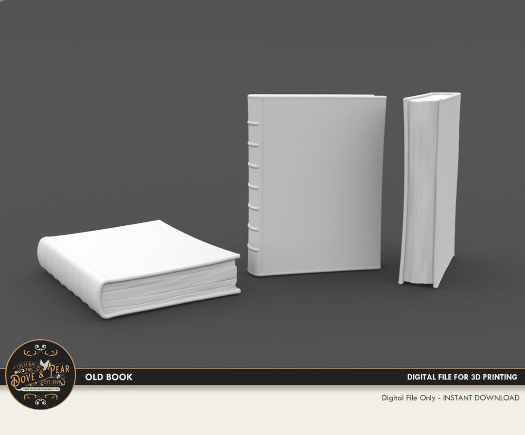1:12 Old Book Dollhouse Miniature 3D STL PRINT File Instant Download - Etsy