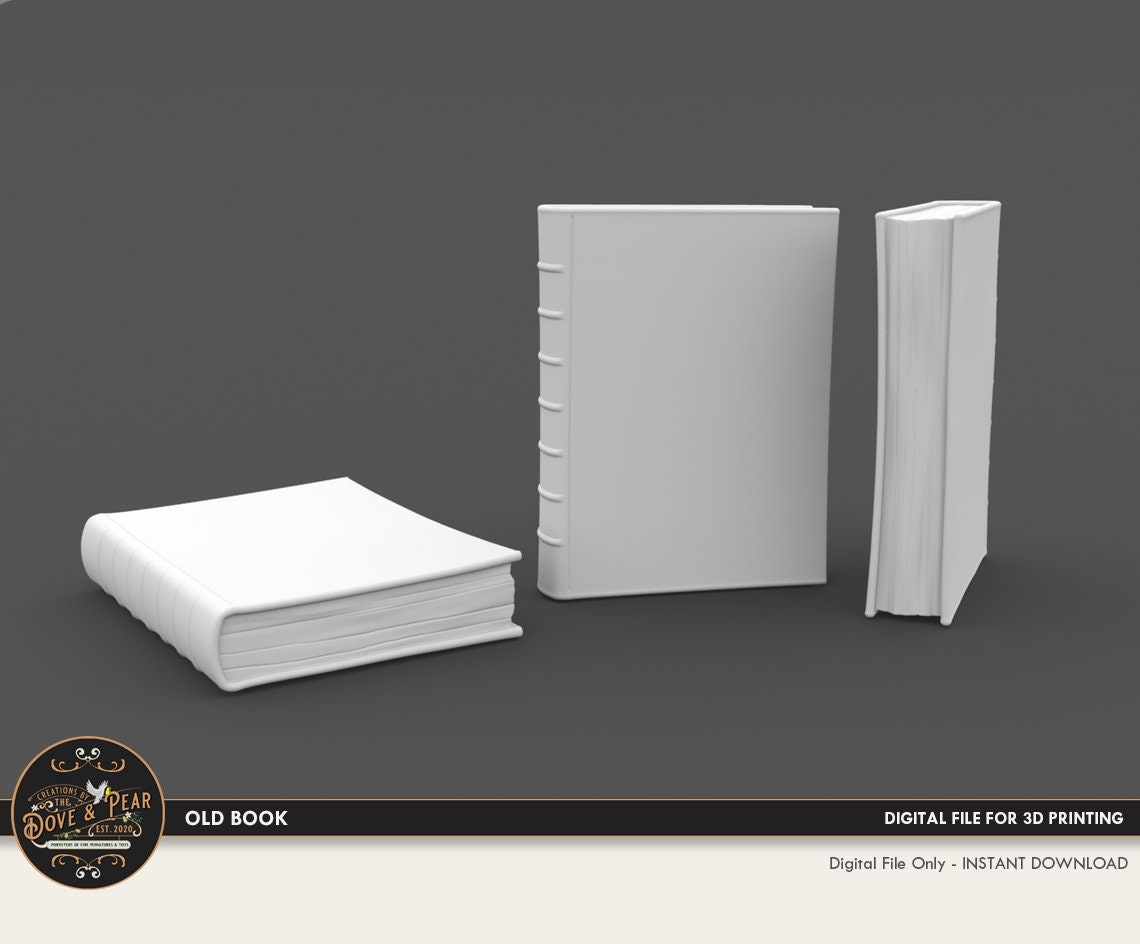 1:12 Old Book Dollhouse Miniature 3D STL PRINT File Instant - Etsy