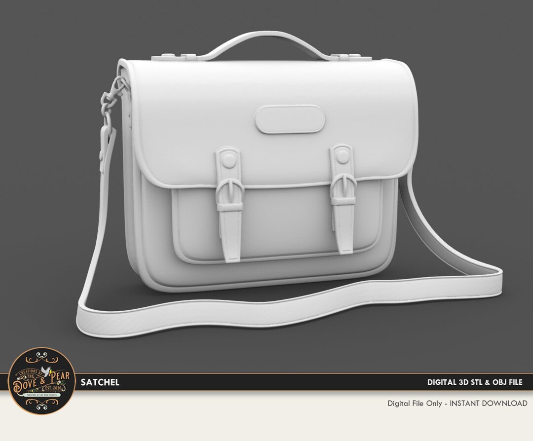 1:12 Leather Satchel Bag Dollhouse Miniature 3D STL PRINT File Instant ...