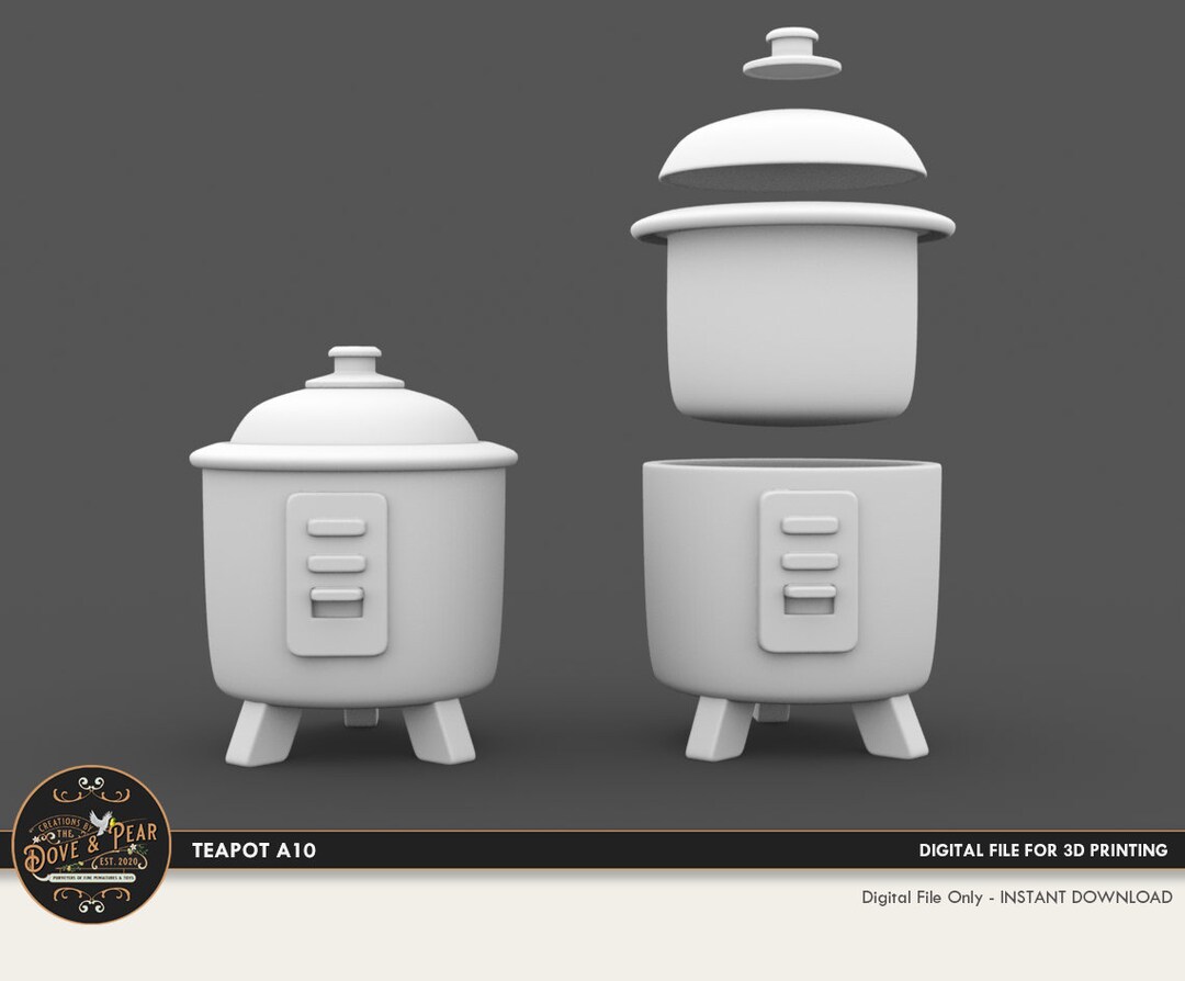 1:12 Rice Maker Dollhouse Miniature 3D STL PRINT File Instant Download ...