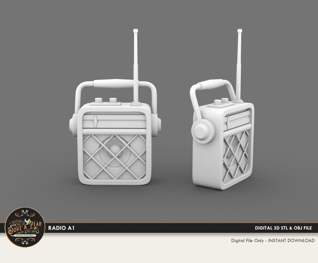 1:12 Portable Radio A1 Dollhouse Miniature 3D STL PRINT File Instant ...