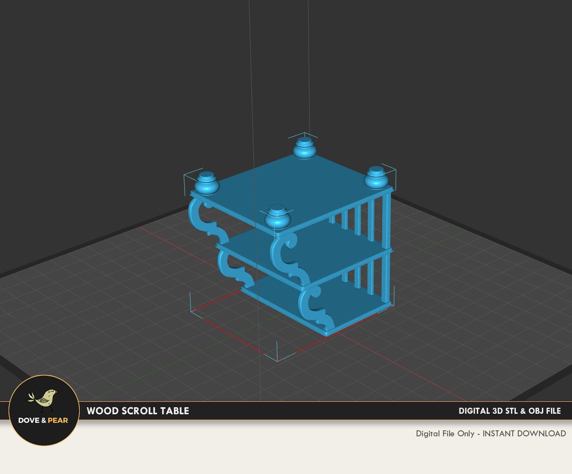1:12 Scale Scroll Side Table Dollhouse Furniture 3D PRINT - Etsy