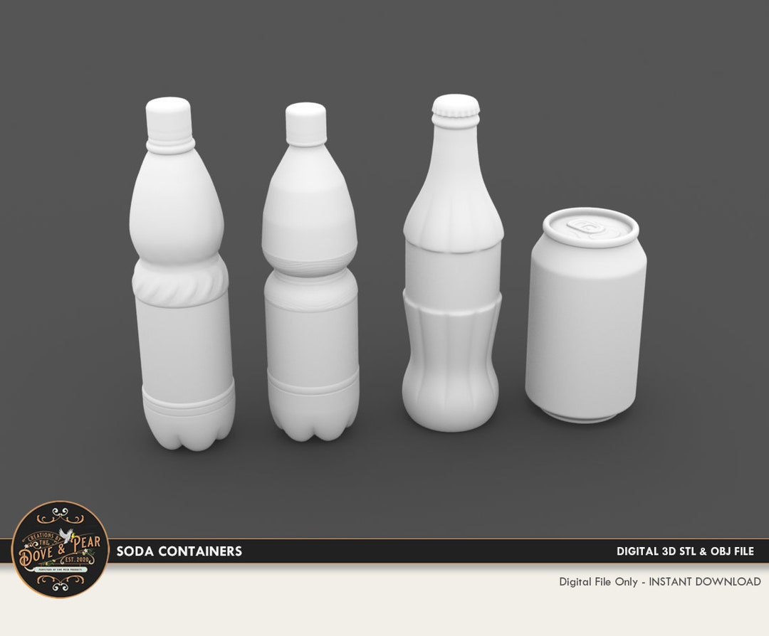 1:12 Soda Containers Dollhouse Miniature 3D STL PRINT File - Etsy