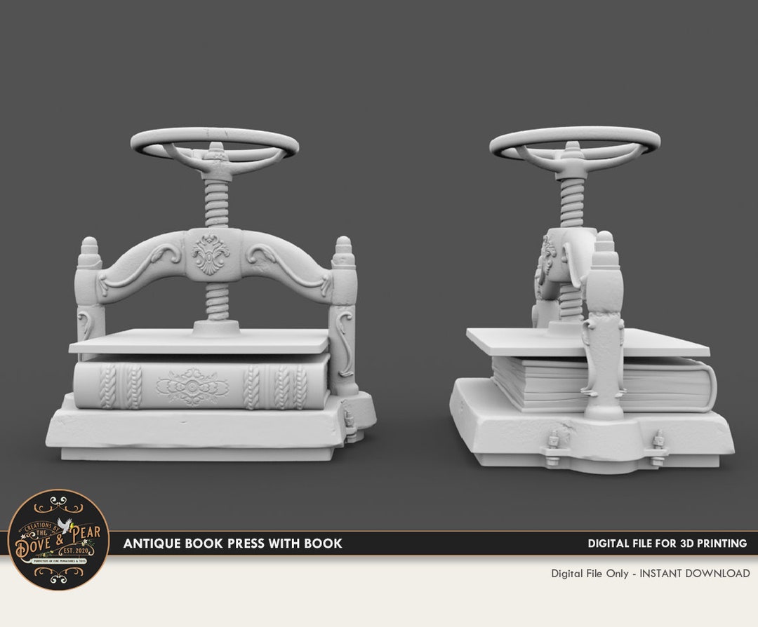 1:12 Antique Book Press With Book Decorative Dollhouse Miniature 3D STL ...