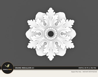 Ceiling Medallion Stl - Etsy