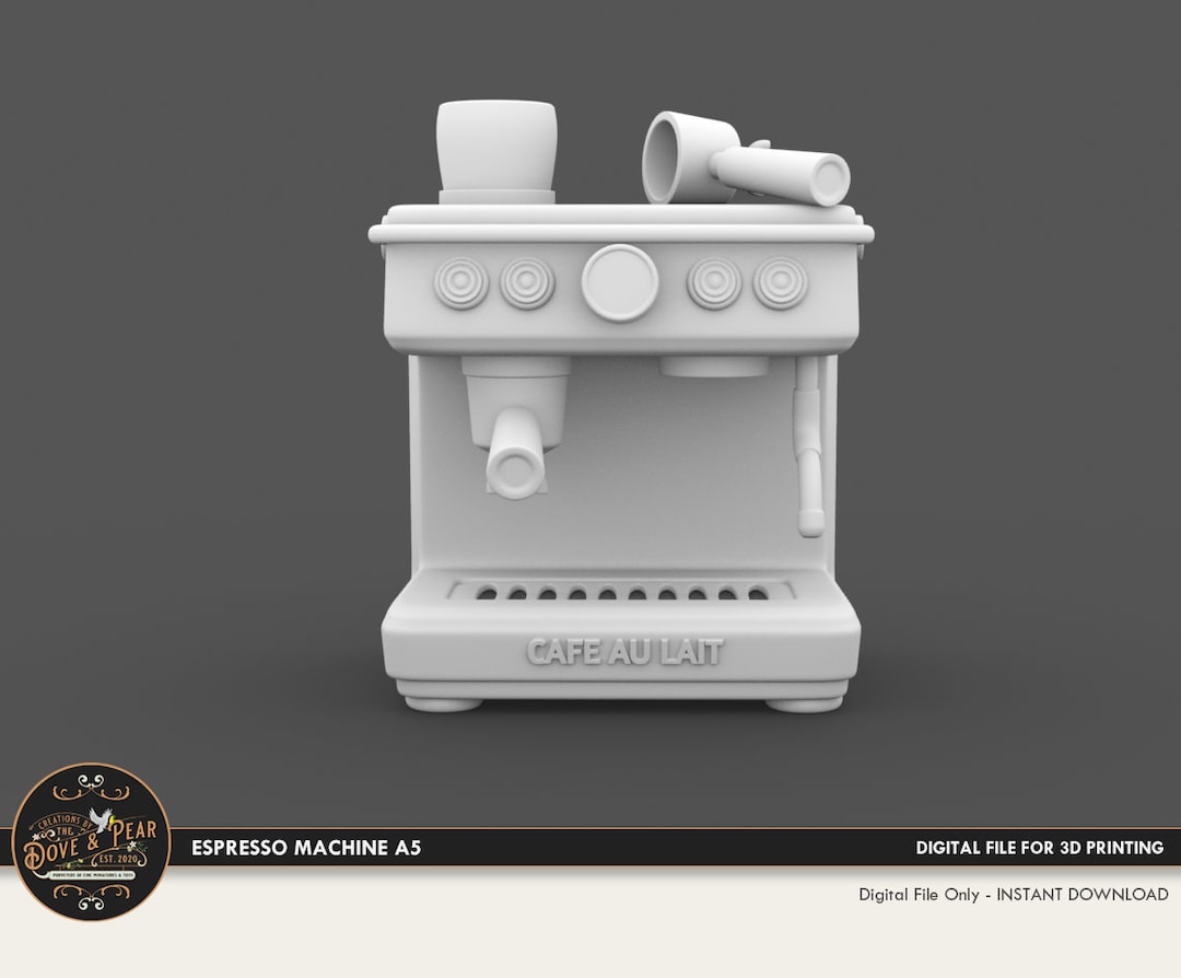 1:12 Espresso Machine Coffee Maker A5 Dollhouse Miniature 3D STL PRINT ...