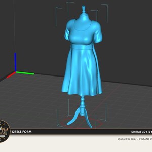 1:12 Dress Form W Dress Dollhouse Miniature 3D STL PRINT File Instant ...