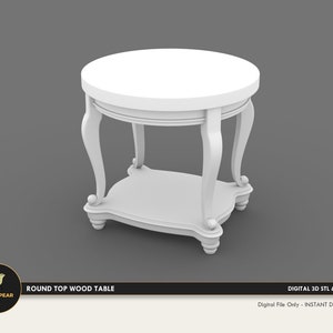 1:12 Round Top Wood Table Dollhouse Miniature 3D STL PRINT File Instant ...