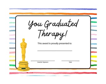 PRINTABLE Therapy Student Certificate, Mental Health Counseling Diploma ...
