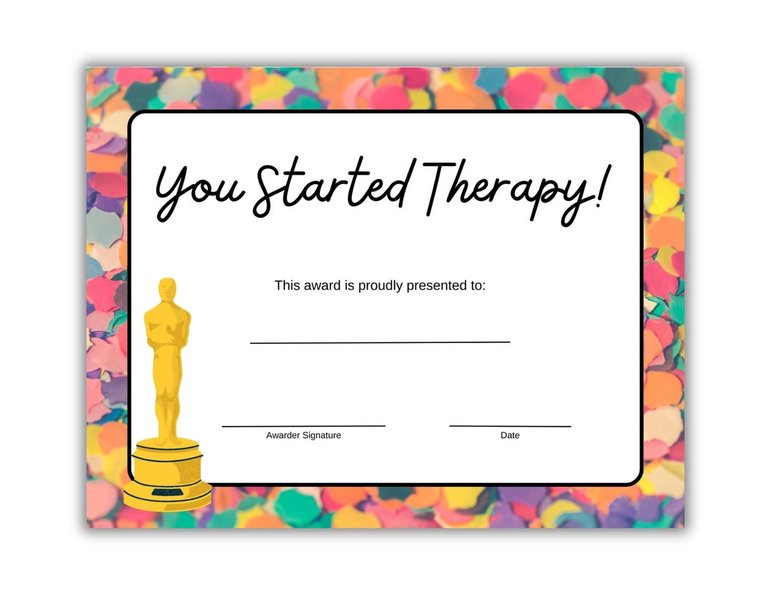 Therapy Student Certificate Printable, Mental Health Counseling Diploma ...
