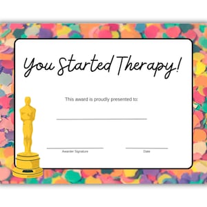 Therapy Student Certificate Printable, Mental Health Counseling Diploma ...