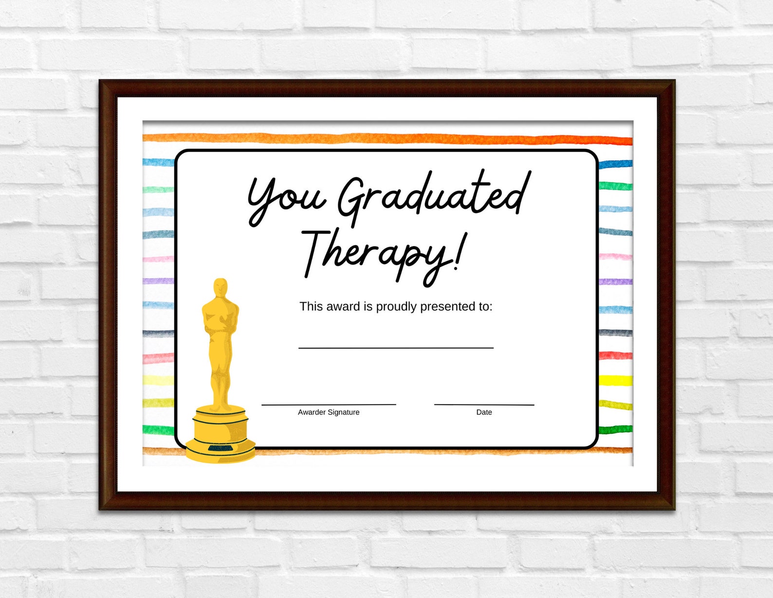 Therapy Graduate Certificate Printable, Mental Health Counseling ...