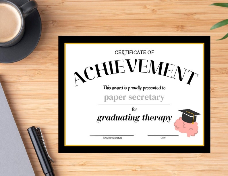 PRINTABLE Therapy Student Certificate, Mental Health Counseling Diploma ...