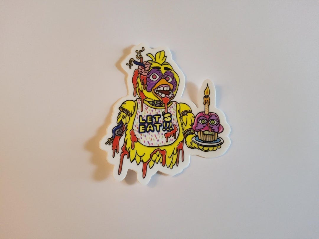 Chica Sticker, Fnaf,horror Sticker, Vinyl Sticker, Chica - Etsy