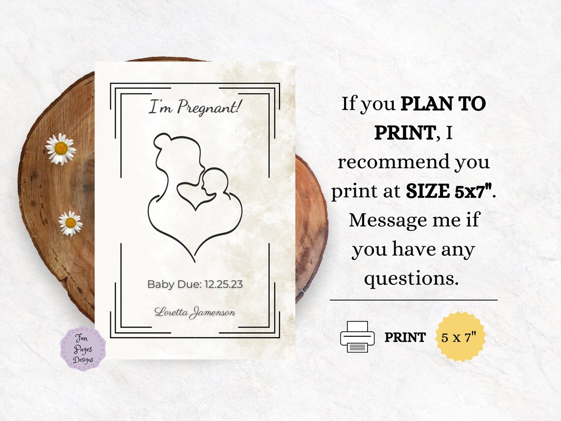 Neutral Pregnancy Announcement Template, I'm Pregnant, Expecting, Baby ...