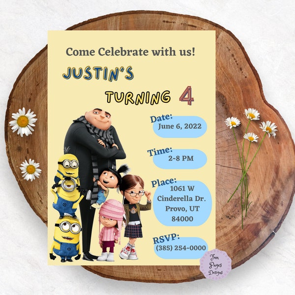 Despicable Me Invite - Etsy