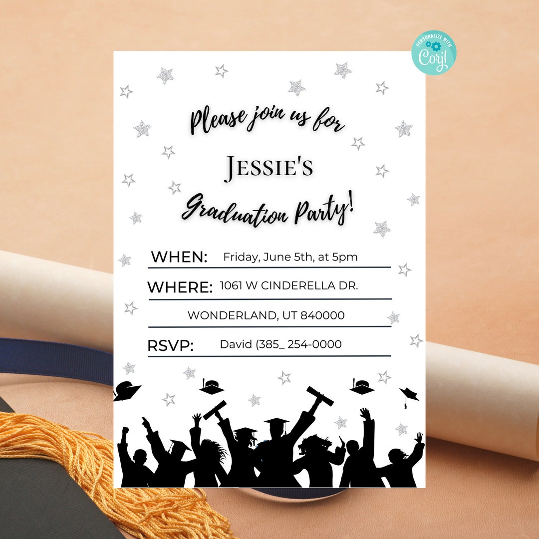 Class of 2024 Graduation Invitation, Grad Party Celebration, Digital ...