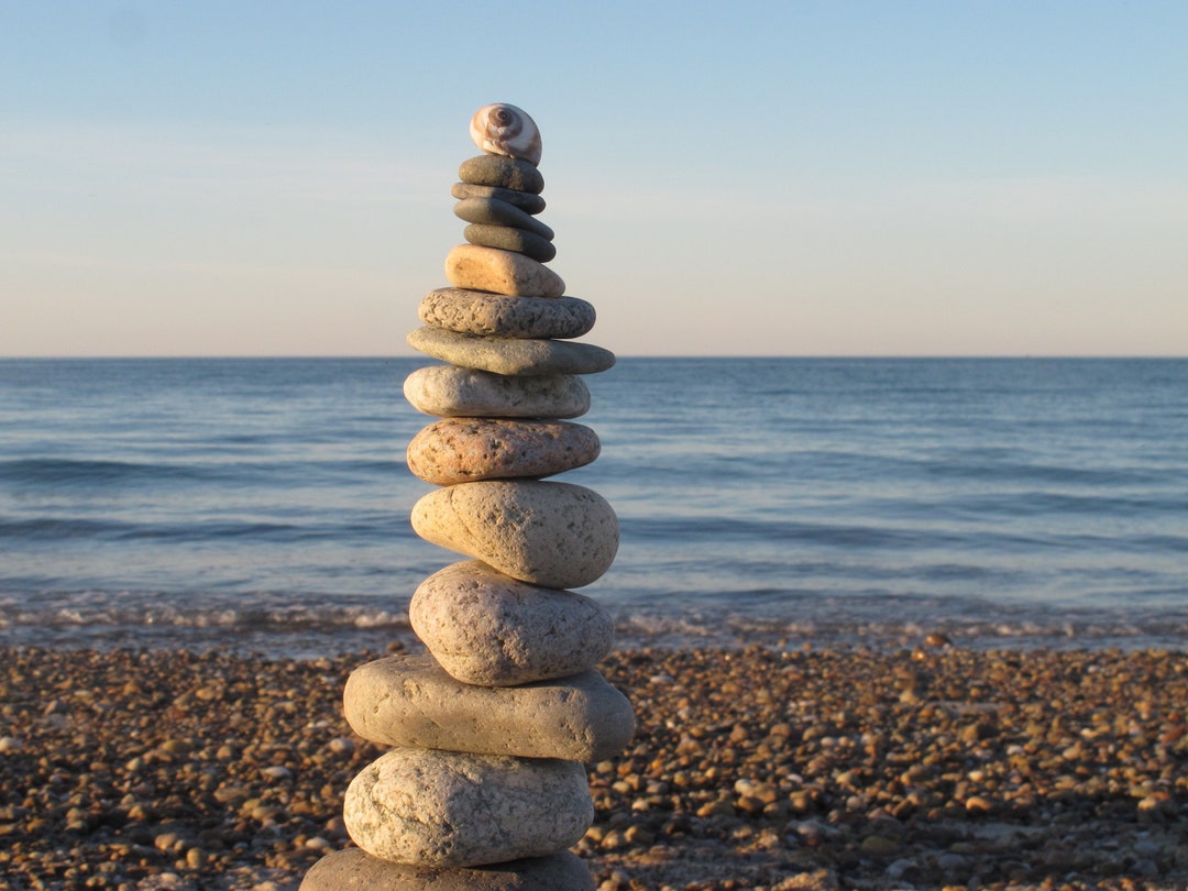 ZEN Rock Creation at the Beach | | Beach Wall Art Poster | Ocean ...