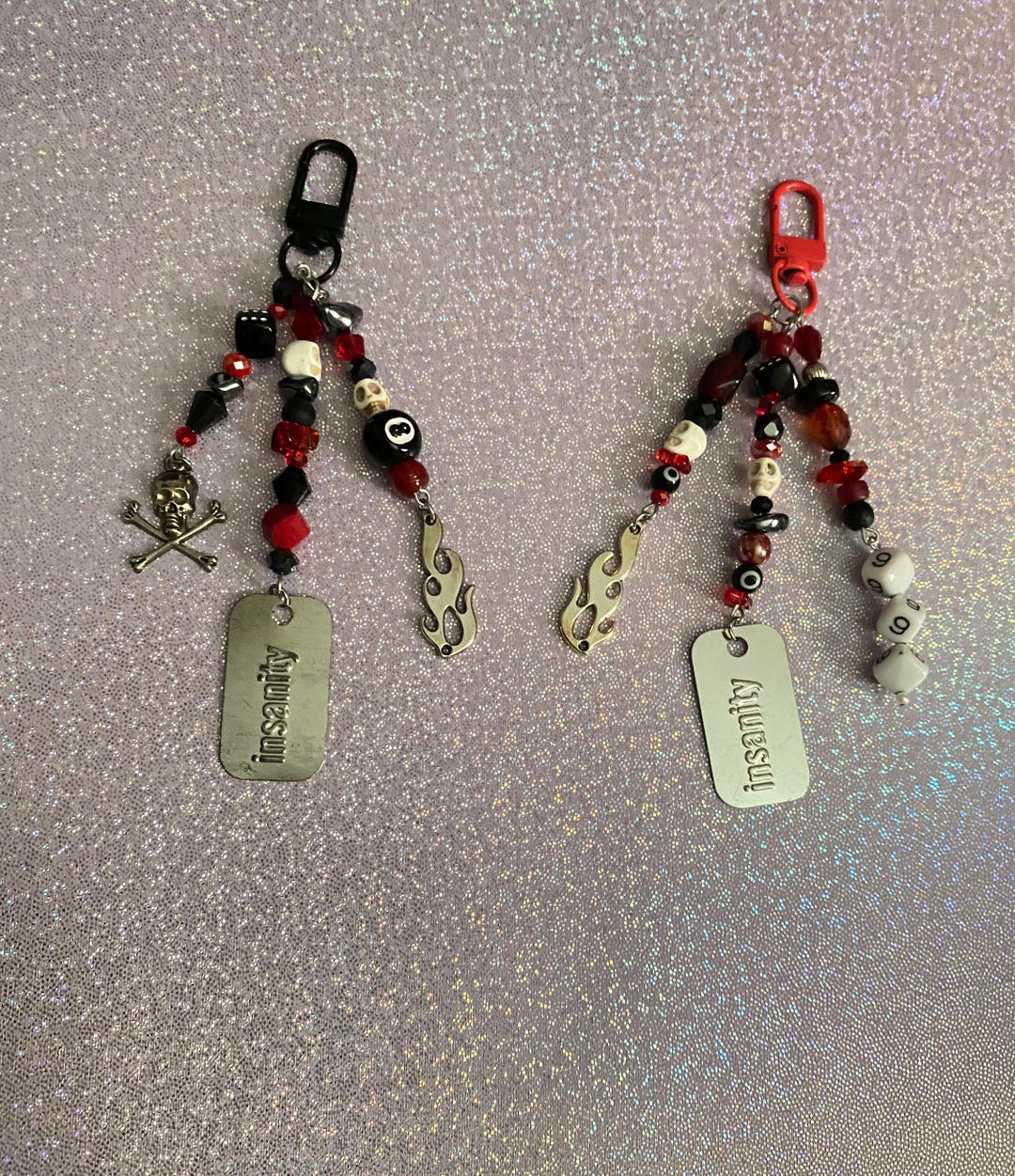 Dark Goth Keychain, "insanity" Punk Keychain - Etsy