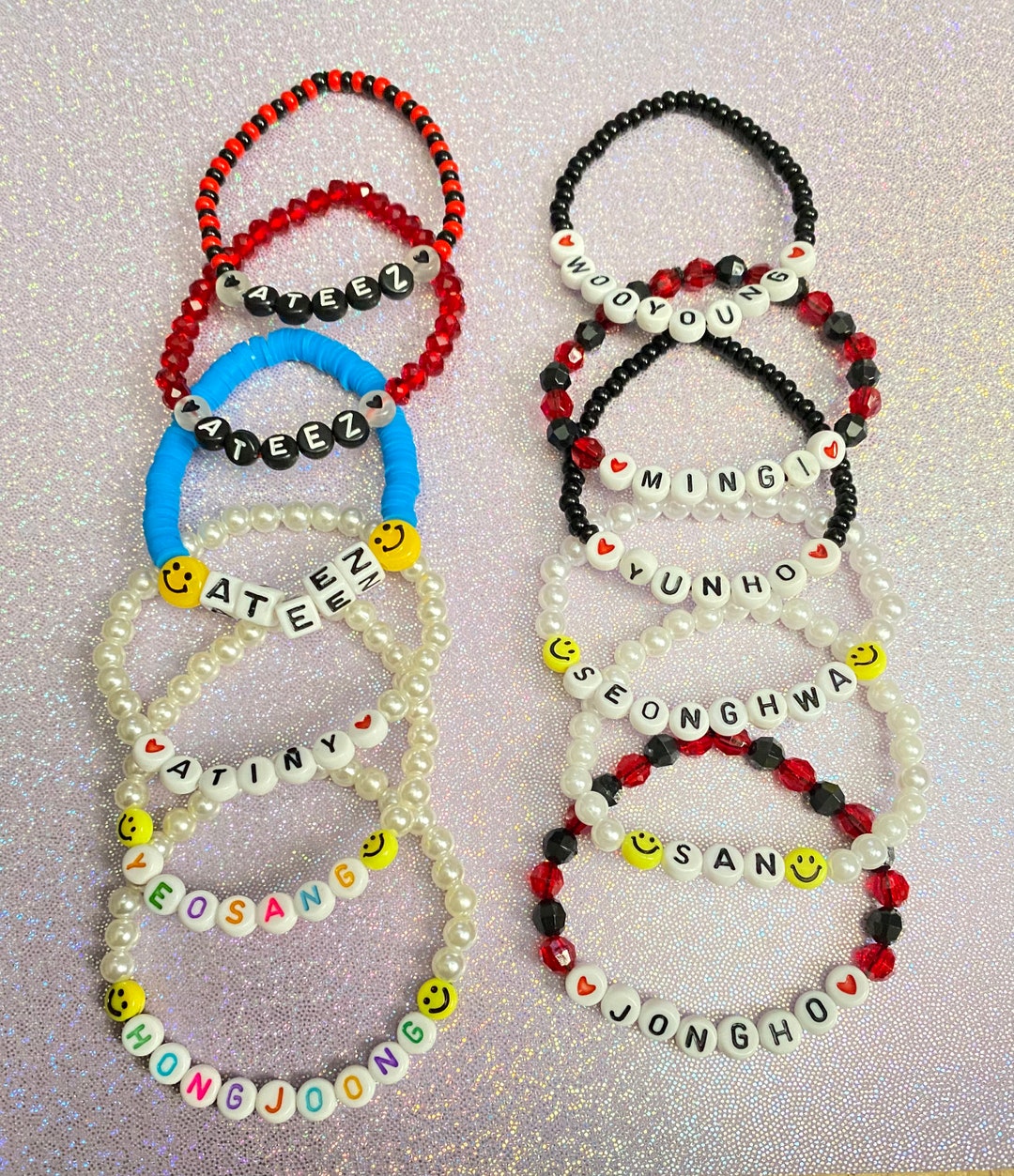 Ateez Kpop Bracelets, Kpop Beaded Bracelet, Ateez Jewelry - Etsy