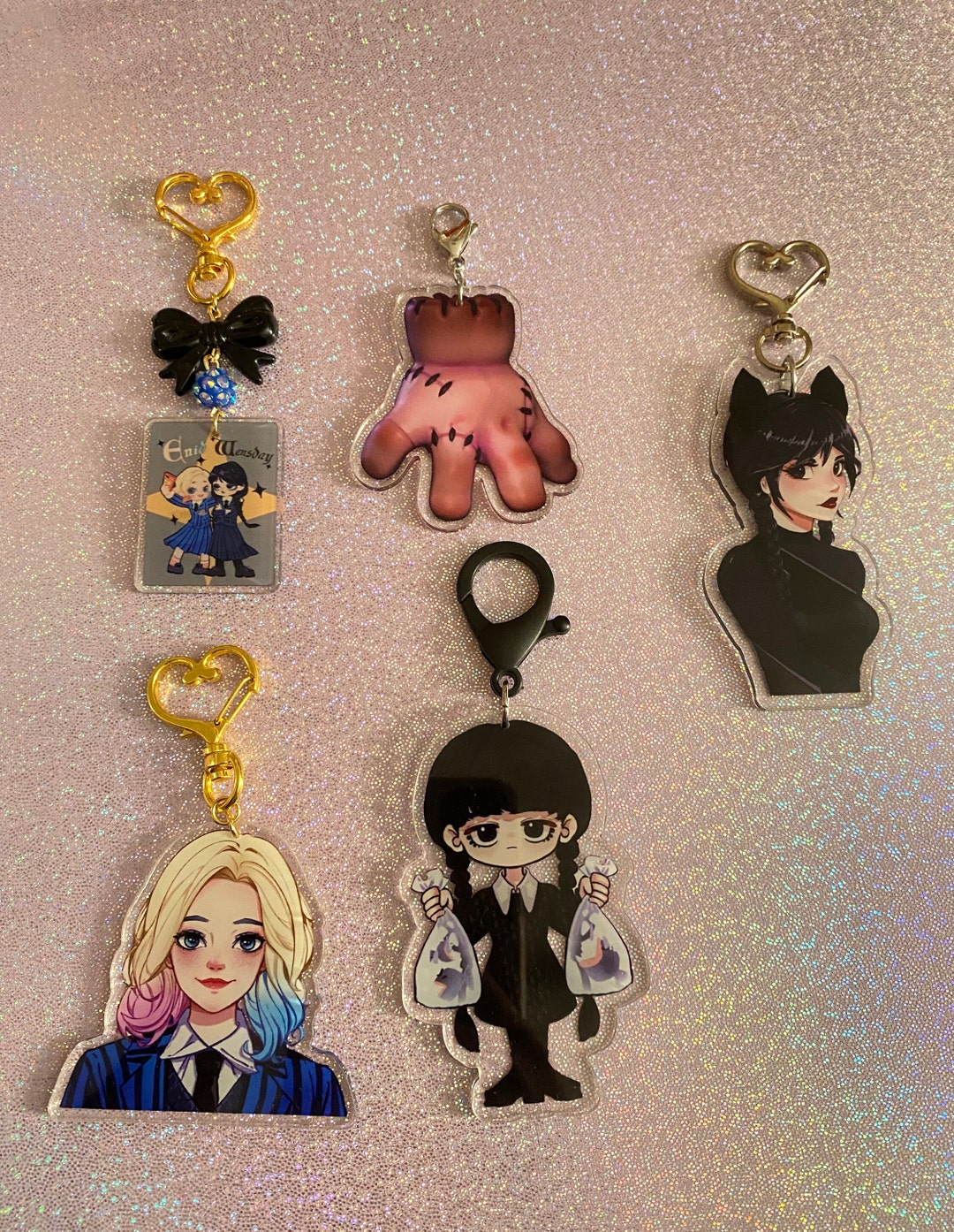 Kawaii Goth Keychain, Enid Keychain, Wednesday Charm - Etsy