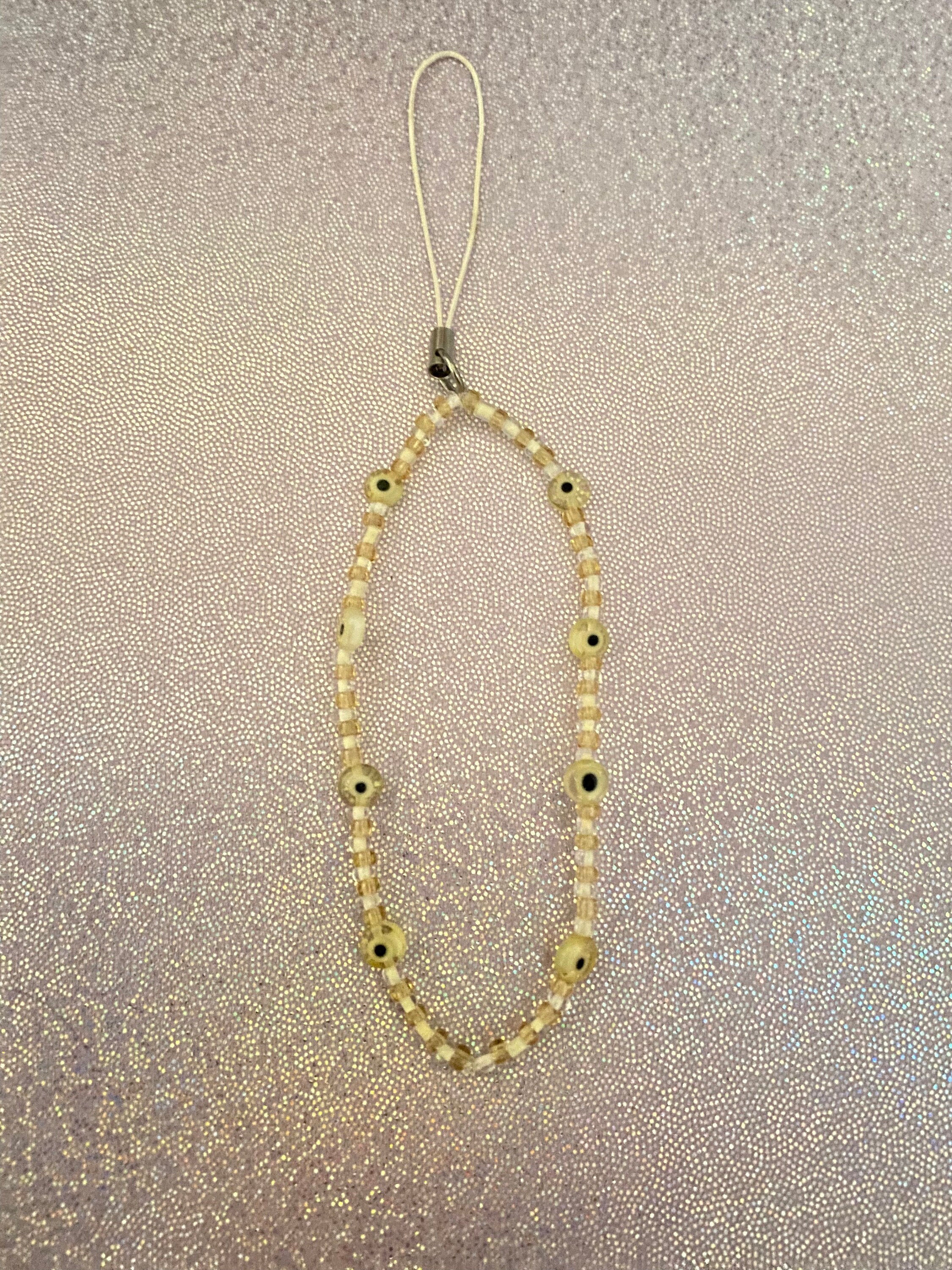 Yellow Evil Eye Beaded Phone Charm, Evil Eye Phone Charm - Etsy