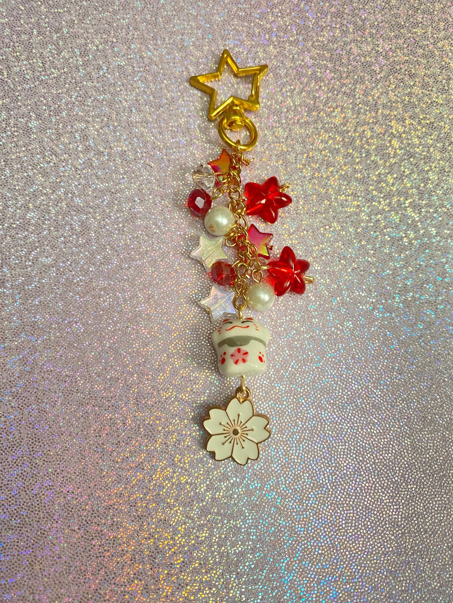 Kawaii Neko Keychain, Maneki Neko Charm, Lucky Cat Keychain - Etsy