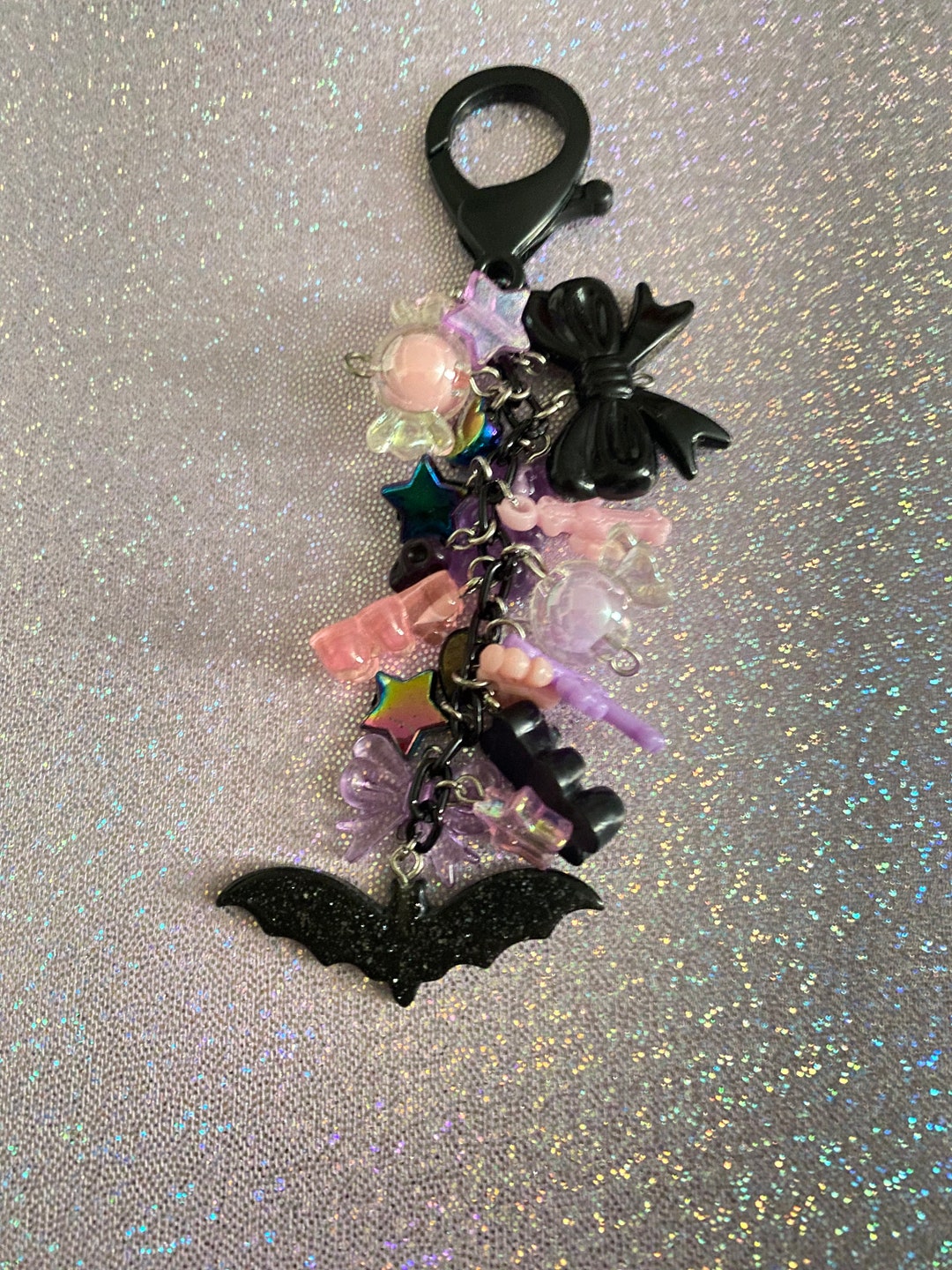 Pastel Goth Keychain, Kawaii Goth Charm, Halloween Keychain - Etsy