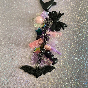 Pastel Goth Keychain, Kawaii Goth Charm, Halloween Keychain - Etsy