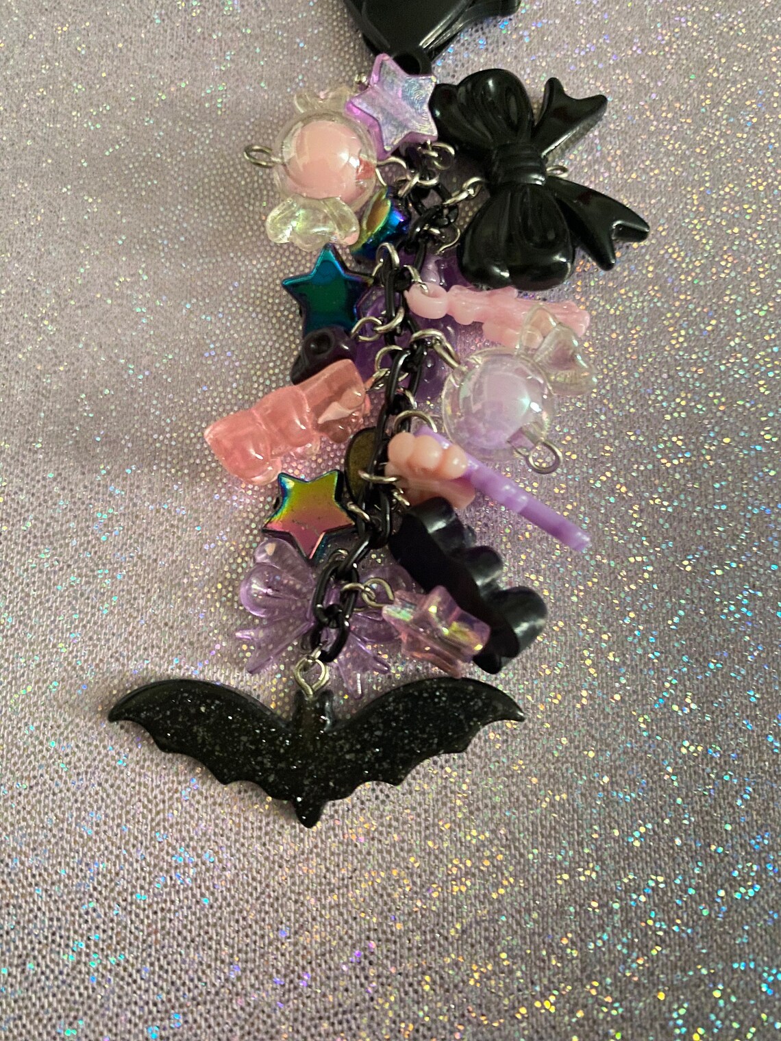 Pastel Goth Keychain, Kawaii Goth Charm, Halloween Keychain - Etsy