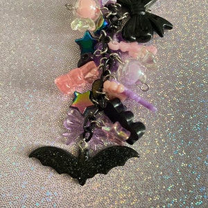 Pastel Goth Keychain, Kawaii Goth Charm, Halloween Keychain - Etsy
