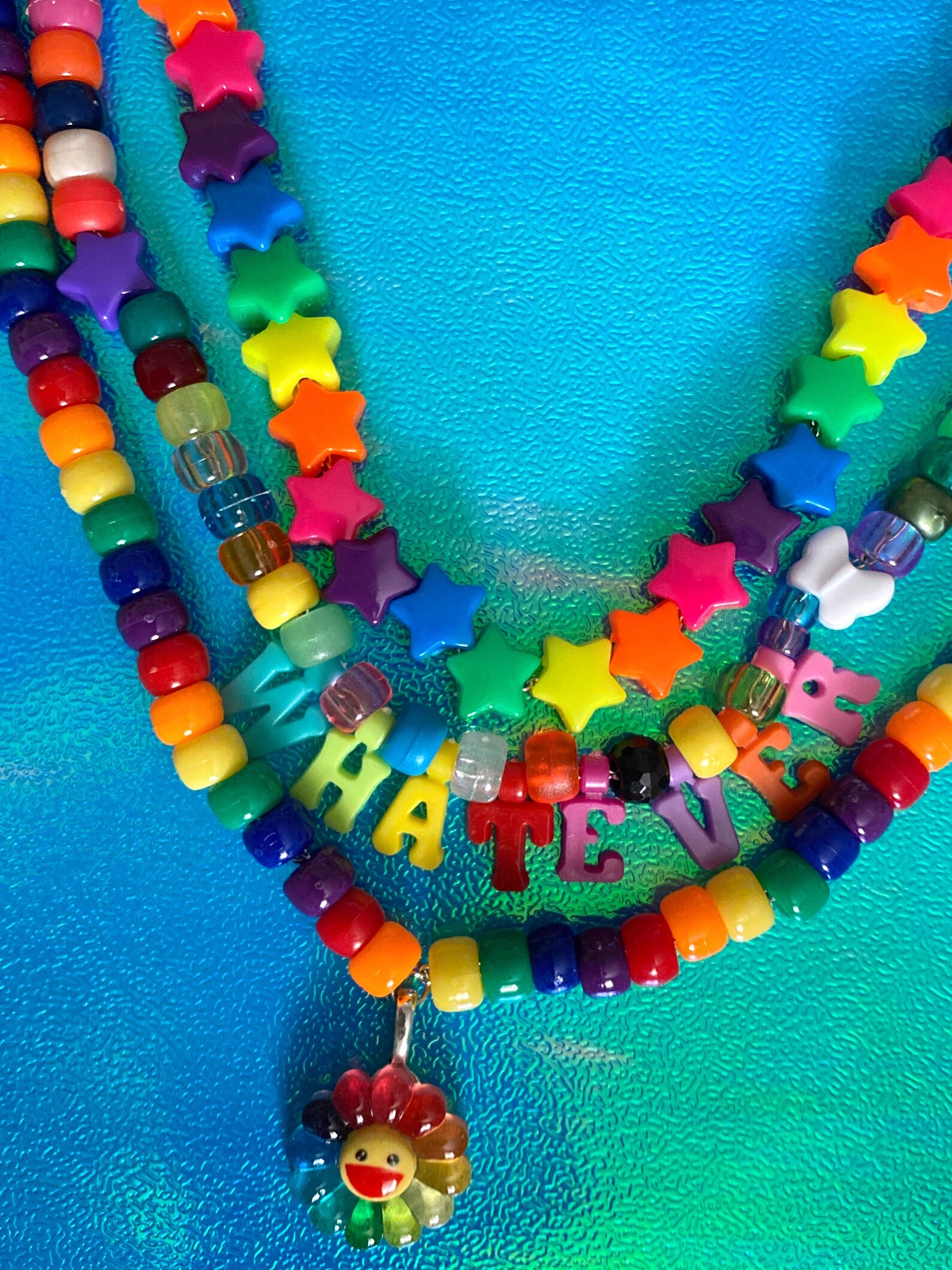 Rainbow Kandi Necklaces Y2k Jewelry Decora Kei Necklace - Etsy