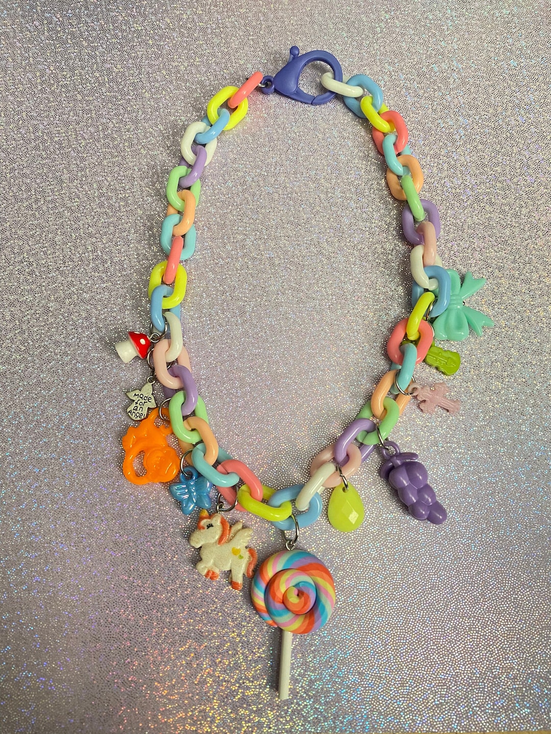 Pastel Charm Necklace, Kawaii Jewelry, Decora Kei Necklace - Etsy