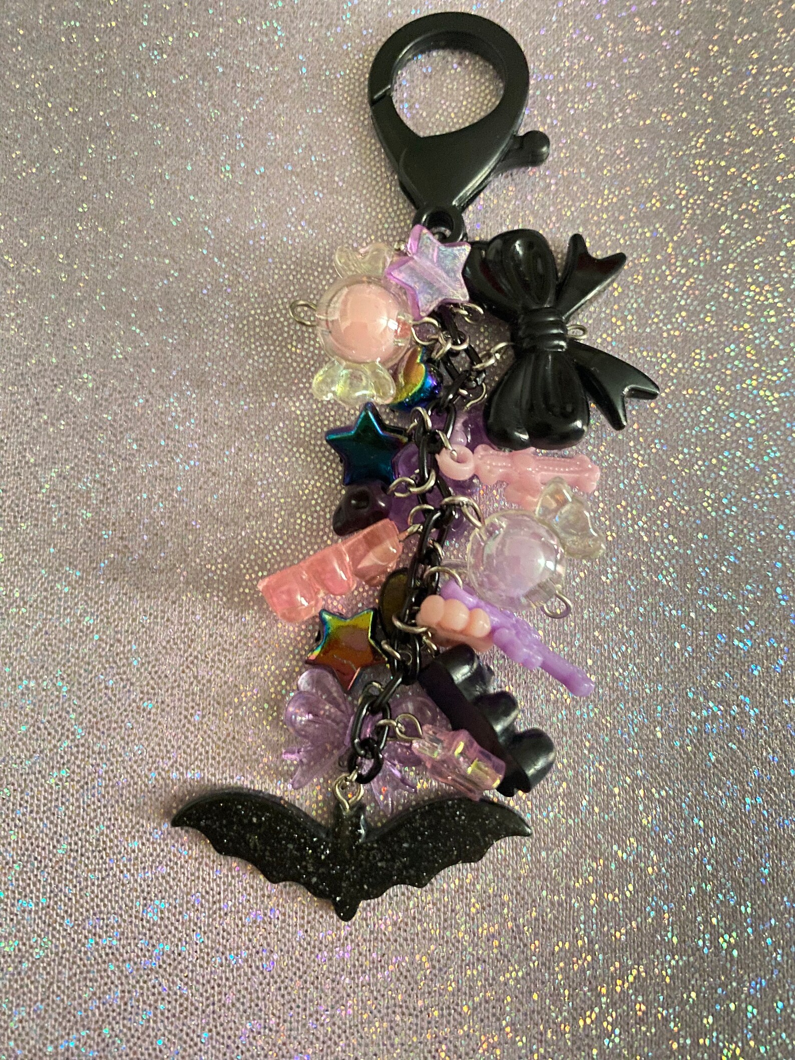 Pastel Goth Keychain, Kawaii Goth Charm, Halloween Keychain - Etsy