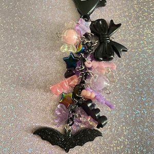 Pastel Goth Keychain, Kawaii Goth Charm, Halloween Keychain - Etsy