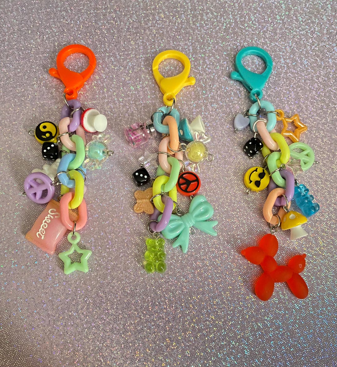 Pastel Decora Kei Keychain – Y2K Aesthetic Purse Charm | Kawaii Bag ...