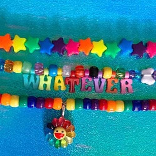 Rainbow Kandi Necklaces Y2k Jewelry Decora Kei Necklace - Etsy