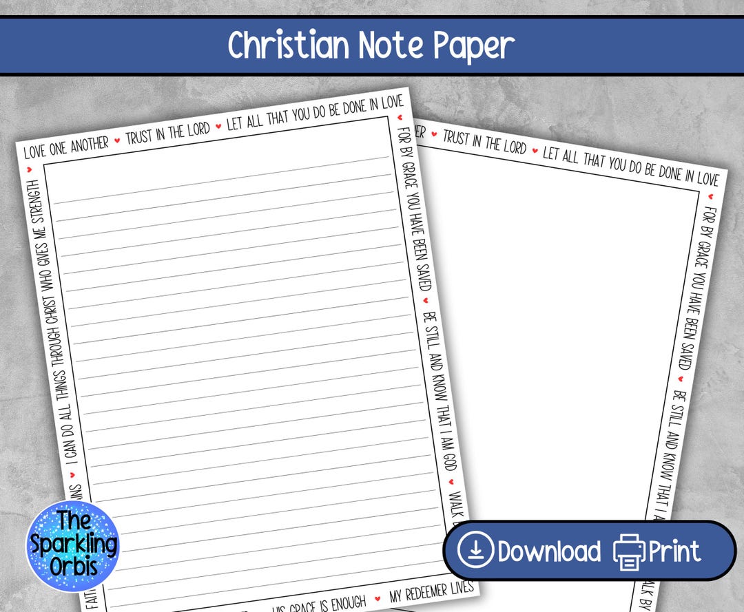 Christian Note Paper: Bible Verse Lined & Blank (digital Download) - Etsy