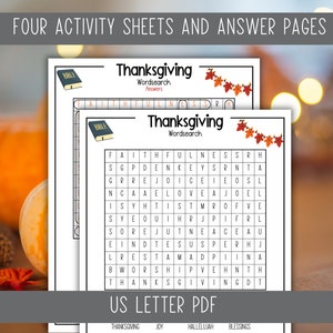 Printable Christian Thanksgiving Activity Pack | Thanksgiving | Word ...