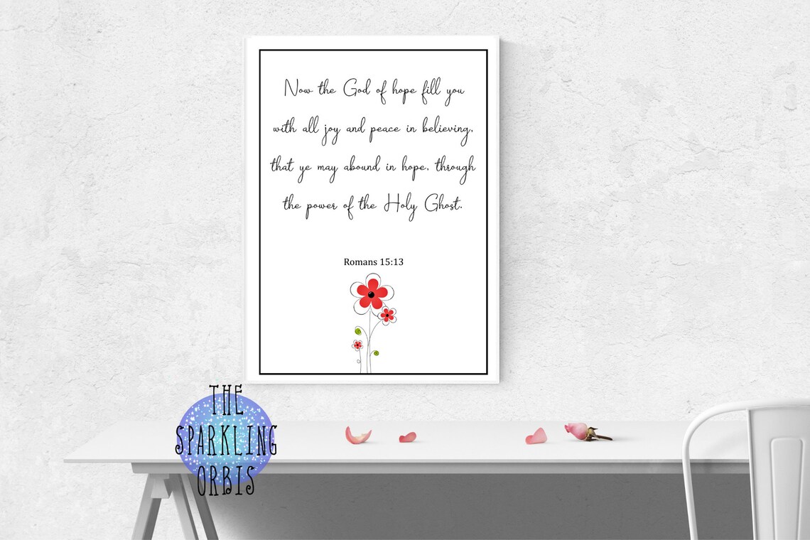 Romans 15:13 KJV Bible Verse Wall Art Digital Download | Etsy