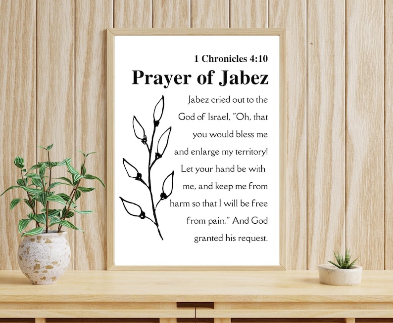 Printable Bible Verse Wall Art 1 Chronicles 4:10 Prayer of Jabez ...