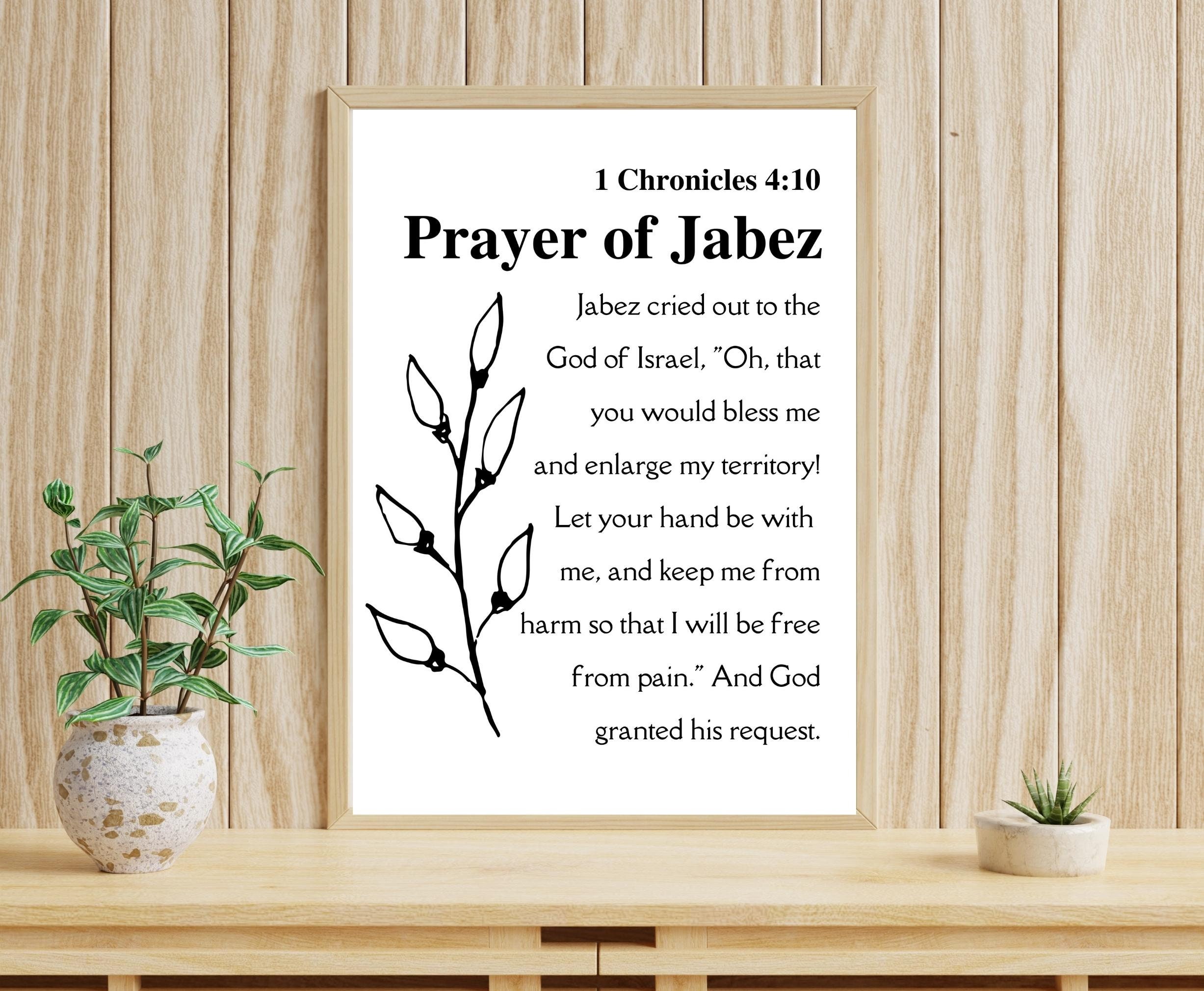 Printable Bible Verse Wall Art 1 Chronicles 4:10 Prayer of Jabez ...