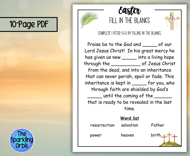 Printable Christian Easter Activities | Scripture Easter Worksheets ...