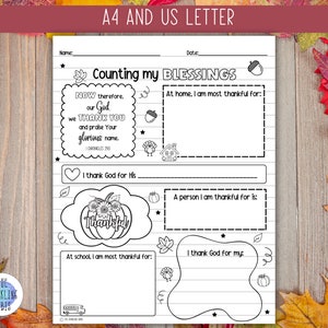 Printable Christian Thanksgiving Worksheet | Gratitude | Homeschool ...