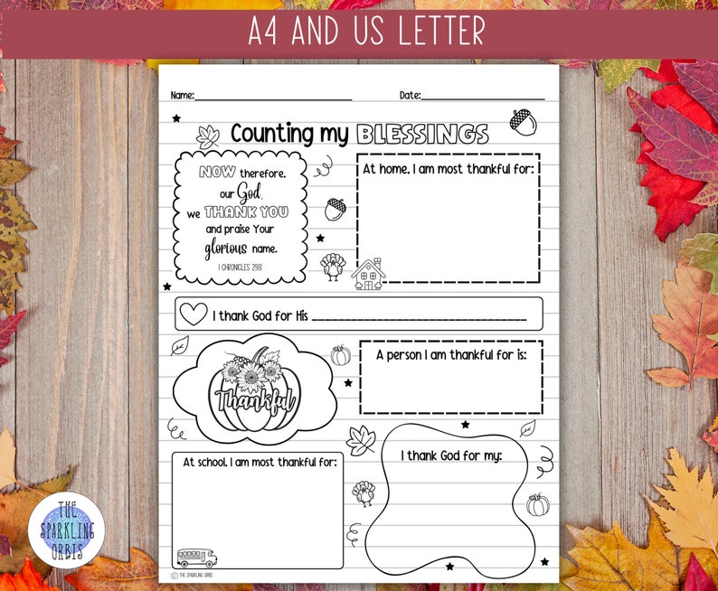 Printable Christian Thanksgiving Worksheet | Gratitude | Homeschool ...