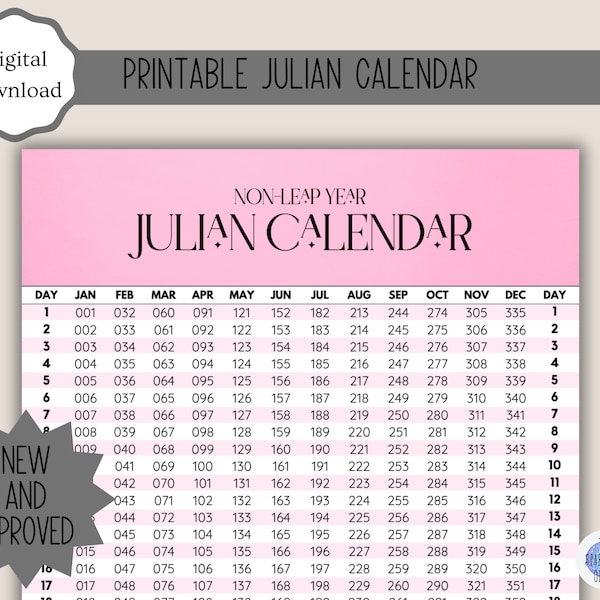 Julian Calendar Military and Government Leaf Design Digital Download ...
